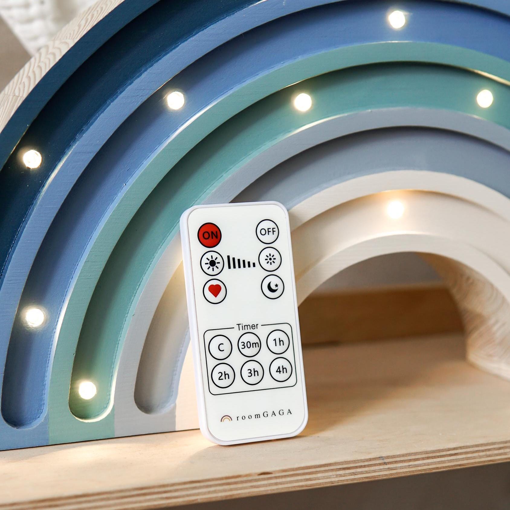 Handmade Wooden Blue Rainbow Lamp - Perfect Baby Gift and Nightlight ...