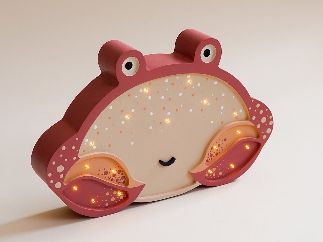 Handmade Wooden Pink Crab Lamp for Kids Ocean Theme Nursery - Etsy