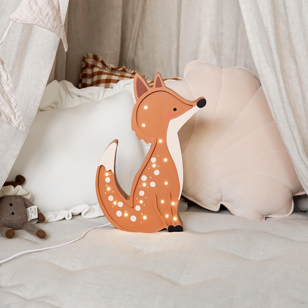 Custom Woodland Fox LED Night Light: Personalized Gift for Kids and ...