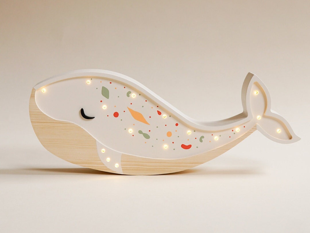 Wal-Lampe aus Holz für Kinder, Ozean-Thema, Meeresthema ...