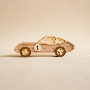 Wooden Car Night Light for Kids Personalized Gift, Nursery Light Car ...