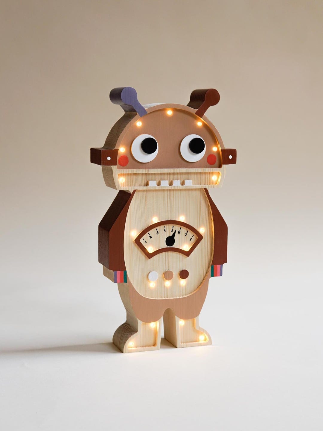 Wooden Robot Night Light, Custom Kids Lamp, Birthday Baby Gift, Robot ...