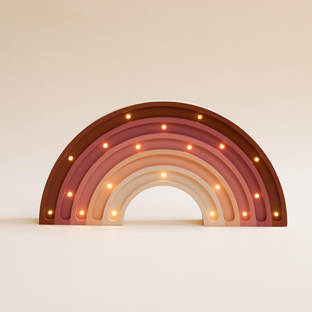 Wooden Pink Rainbow Lamp Perfect Night Light for Kids' Bedrooms ...