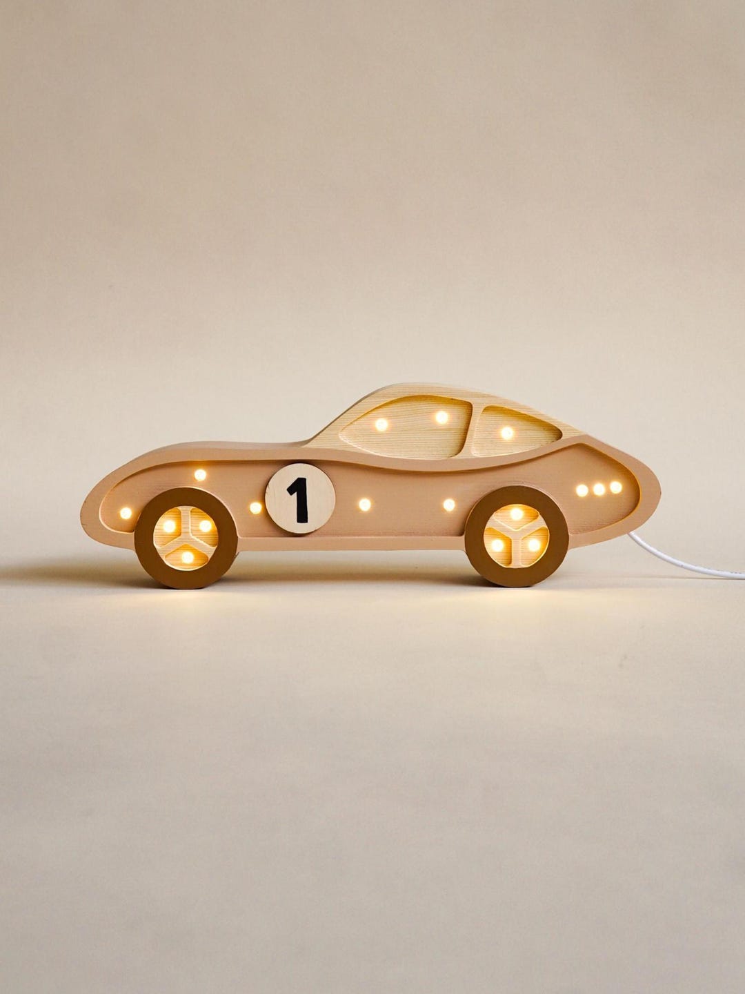 Wooden Car Night Light for Kids - Personalized Gift, Nursery Light Car ...