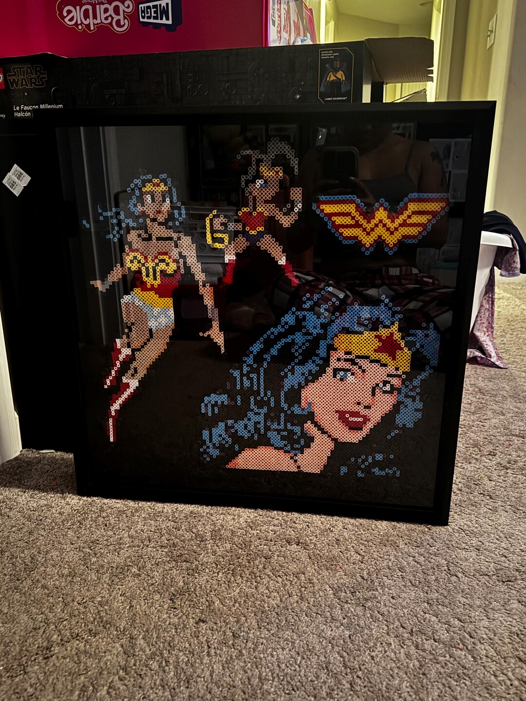 Wonder Woman Perler Beads in a Shadow Box - Etsy