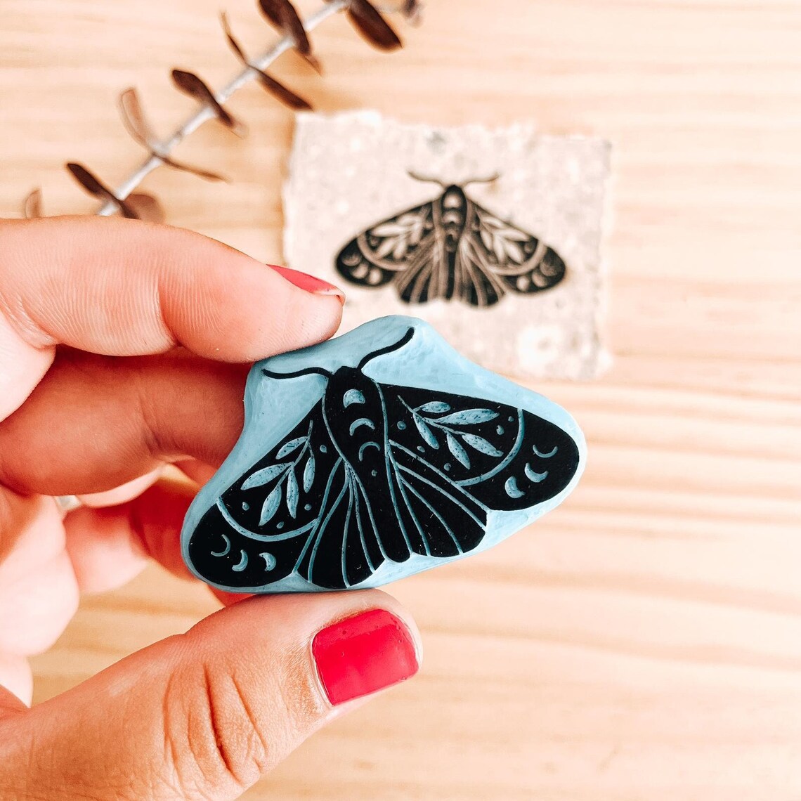 Moth Rubber Stamp Rubber Stamp for Cardmaking Moth Stamp - Etsy
