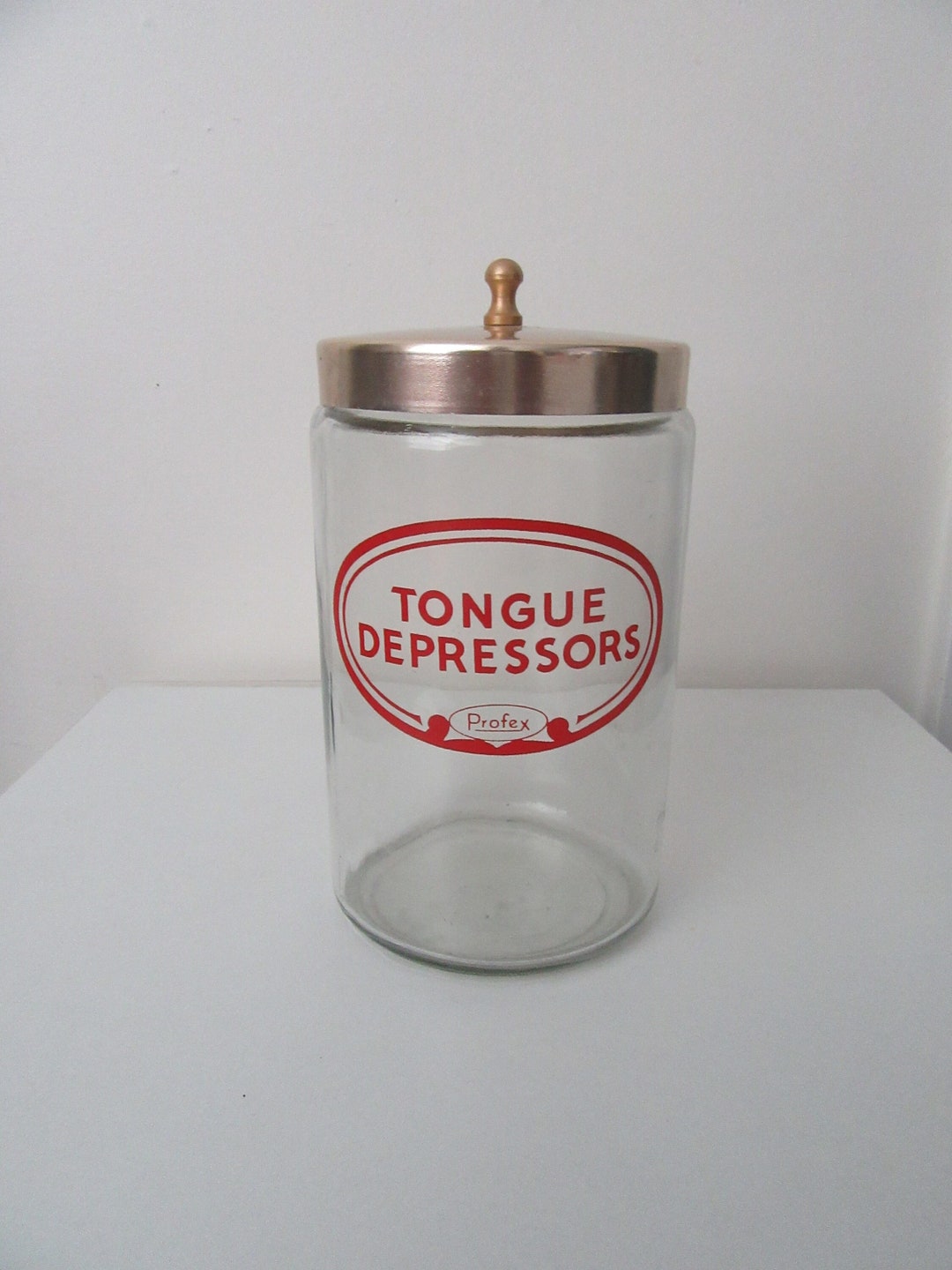 Vintage 1950's Profex Medical Tongue Depressor Jar | Apothecary Jar ...