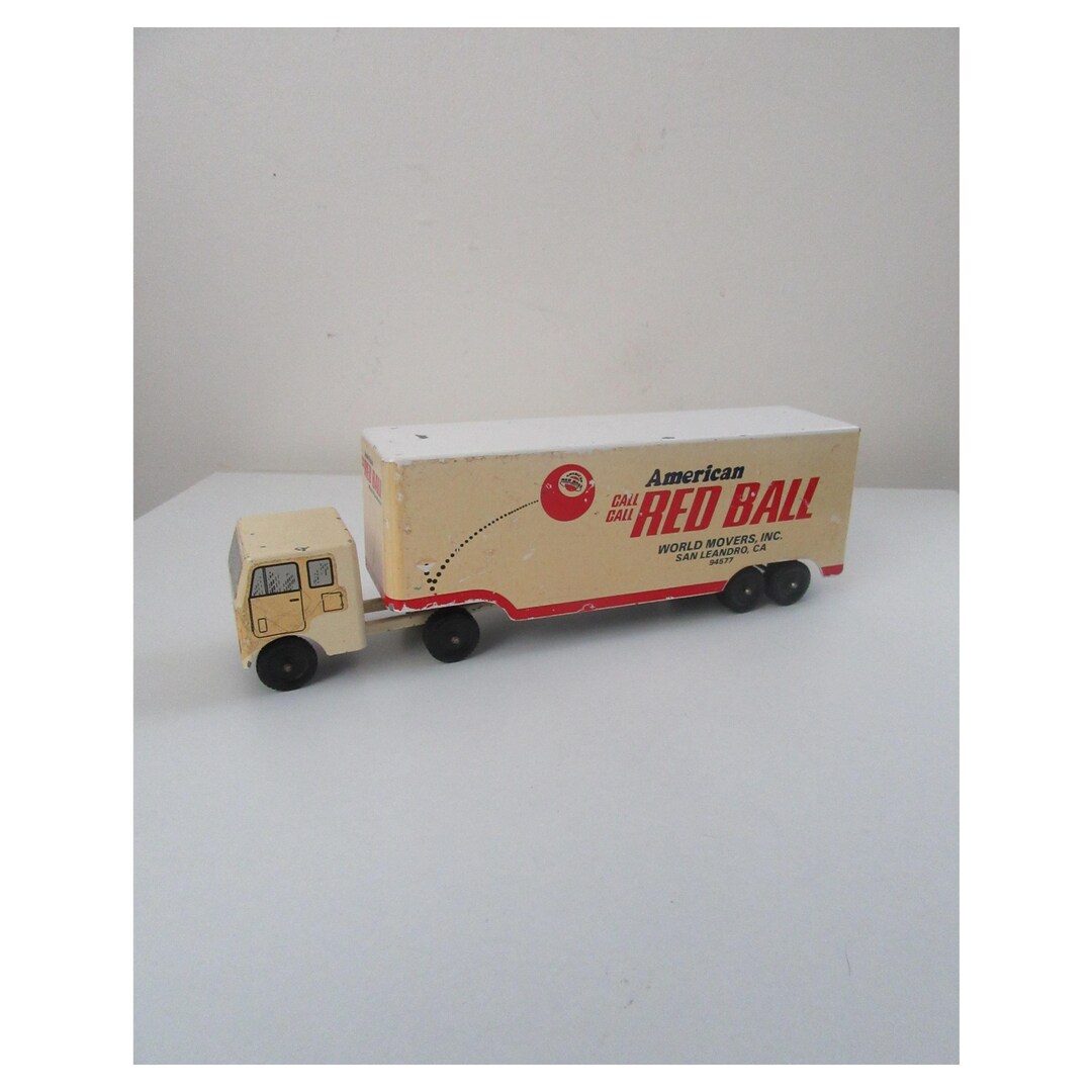 Vintage 60's Ralstoy American Red Ball Moving Truck Tractor Trailer Die ...