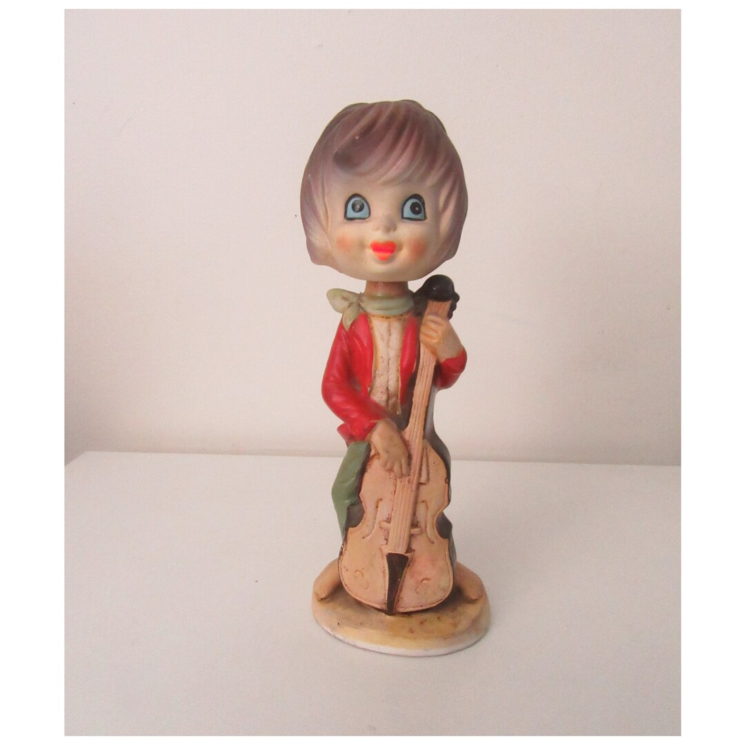 Vintage 1960's Big Eyed Teen Playing Bass Bobblehead Vintage Bobblehead ...
