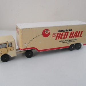 Vintage 60's Ralstoy American Red Ball Moving Truck Tractor Trailer Die ...