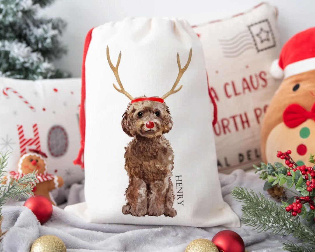 Personalised Dog Santa Sack, Dog Christmas Sack, Pet Christmas Treat ...