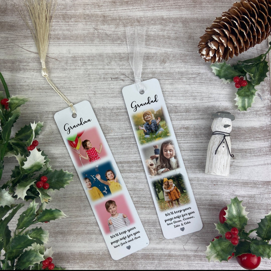Personalised Photo Bookmark, Metal Photo Bookmark, Gift for Grandma ...