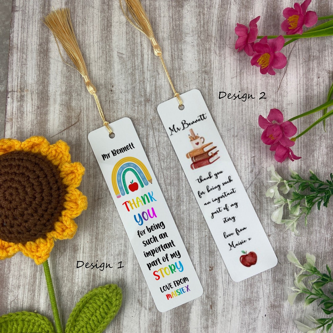 Personalised Teacher Bookmark Gift, Teacher Gift, Personalised Bookmark ...