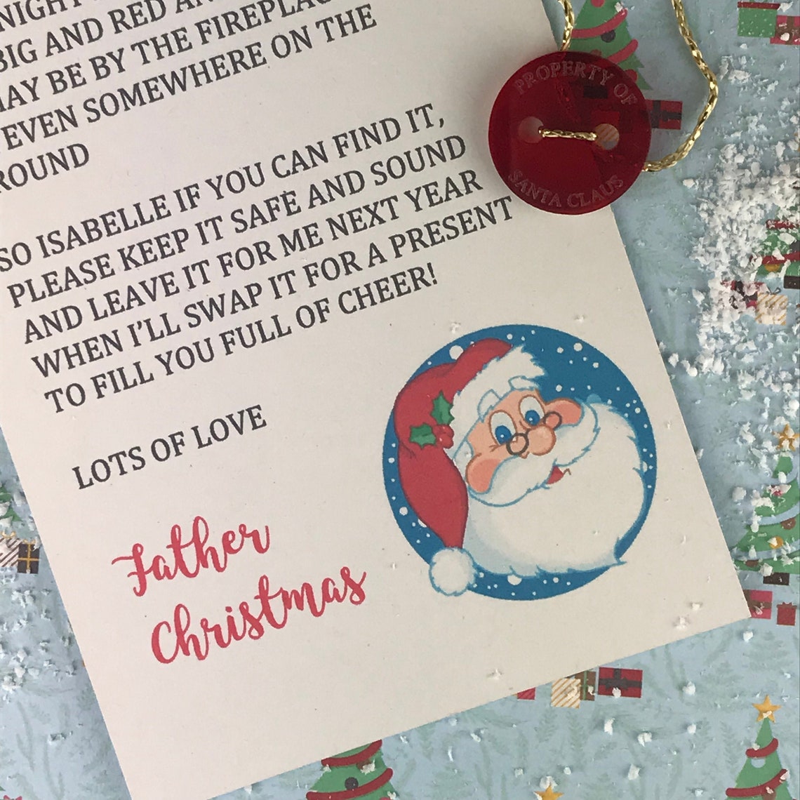 Santa's Lost Button Personalised Santa's Lost Button - Etsy