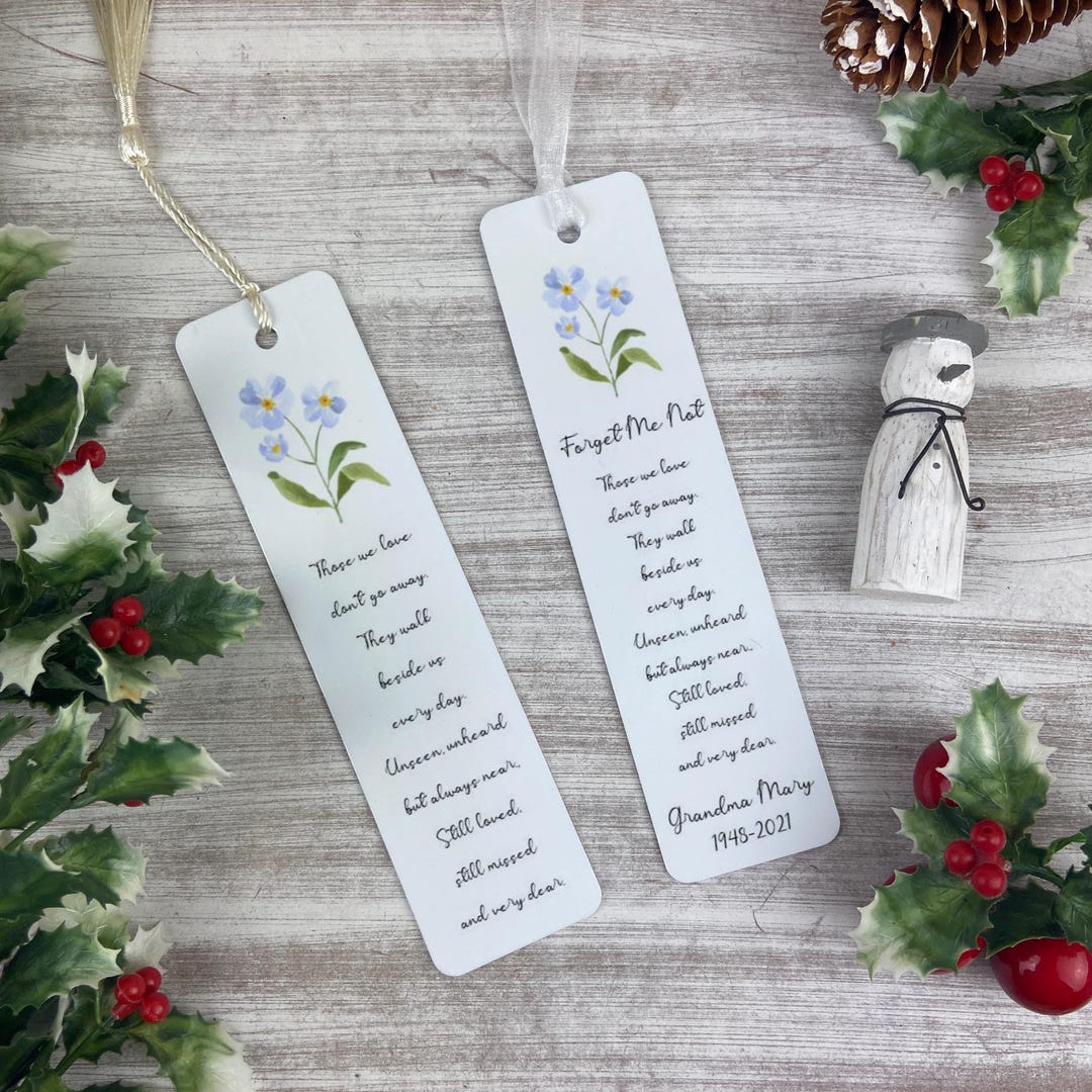 Forget Me Not Bookmark: Personalized Remembrance Gift - Etsy