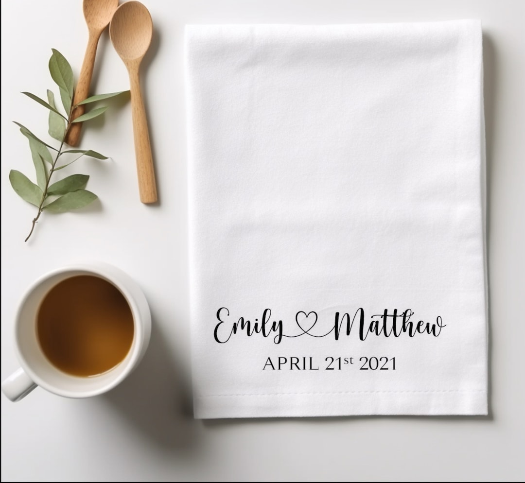 Personalised Tea Towel, Wedding Gift Tea Towel, New Home Gift, Gift for ...