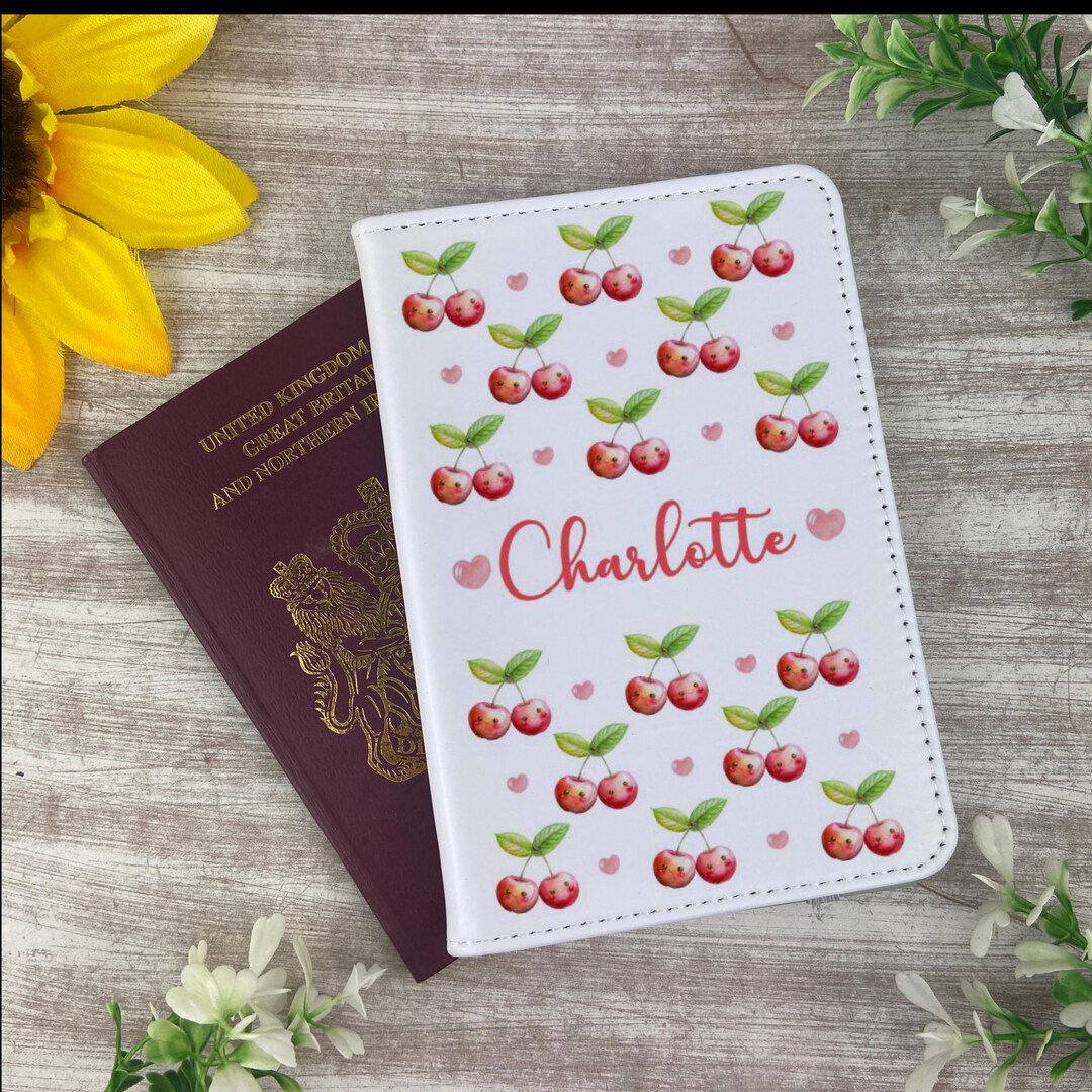 Personalised Passport Cover, Passport Holder, Cute Cherry Passport ...