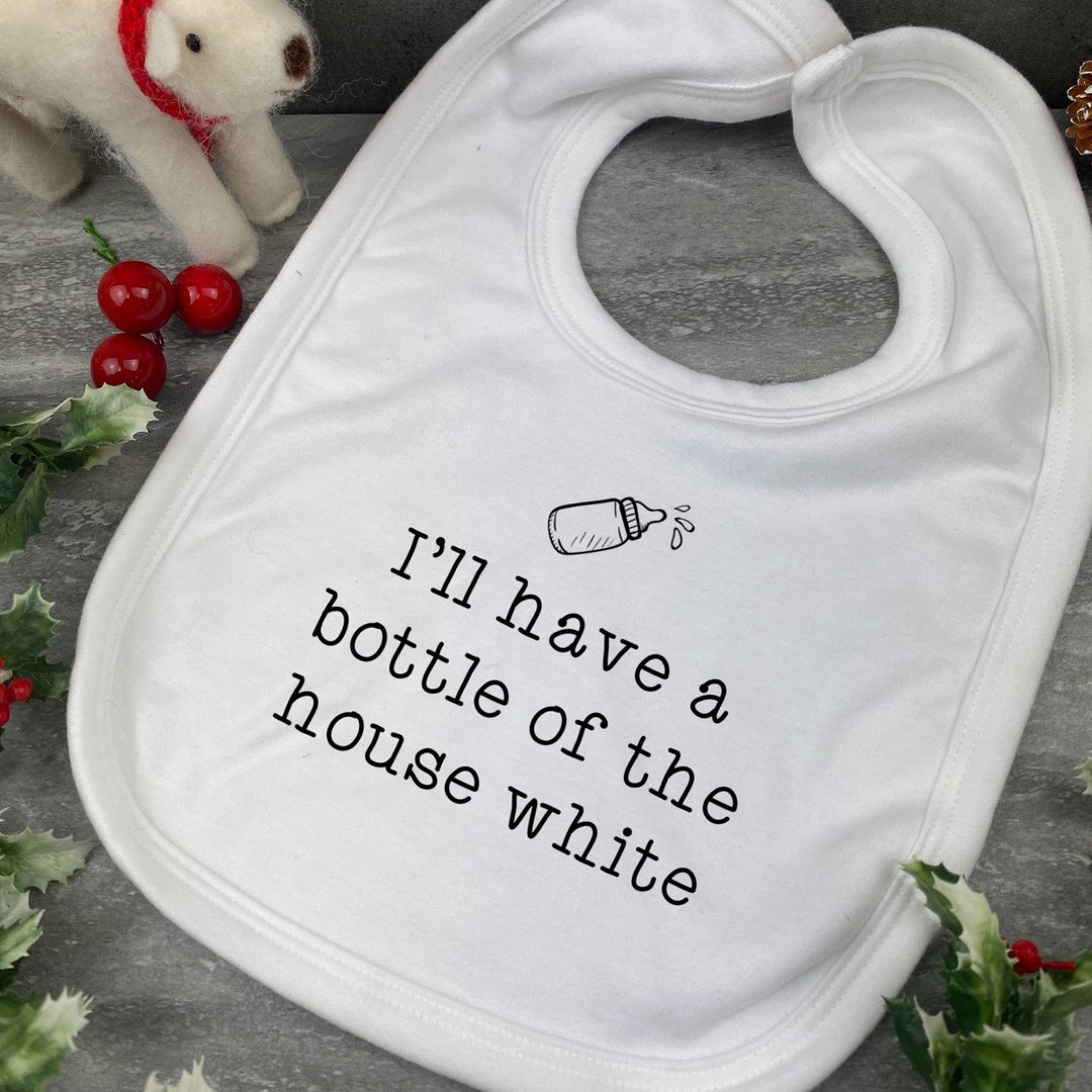 House White - Funny Baby Bib, Baby Bib, Bib, Funny Gift, Baby Gift ...