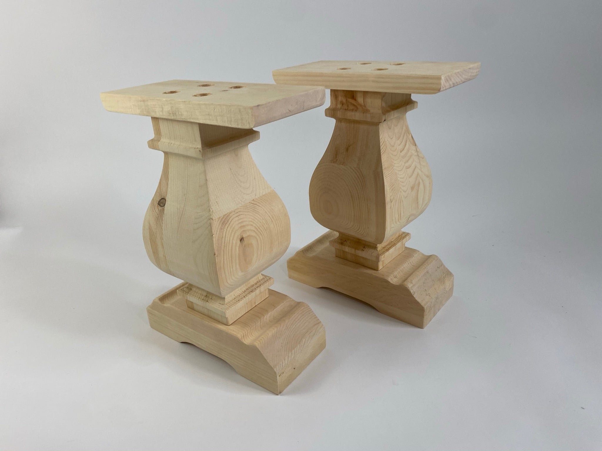 Wooden Square Turned Bench Leg/base Pair Pinwheel - Etsy