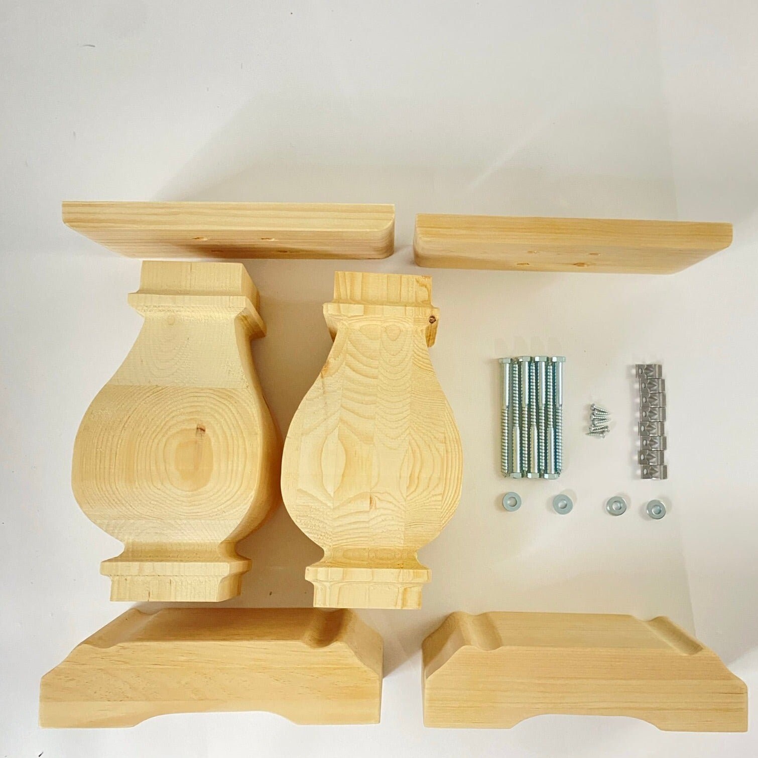 Wooden Square Turned Bench Leg/base Pair Pinwheel - Etsy