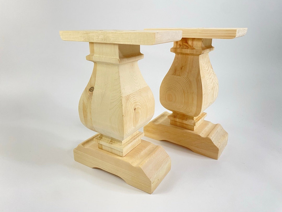 Wooden Square Turned Bench Leg/base Pair Pinwheel - Etsy