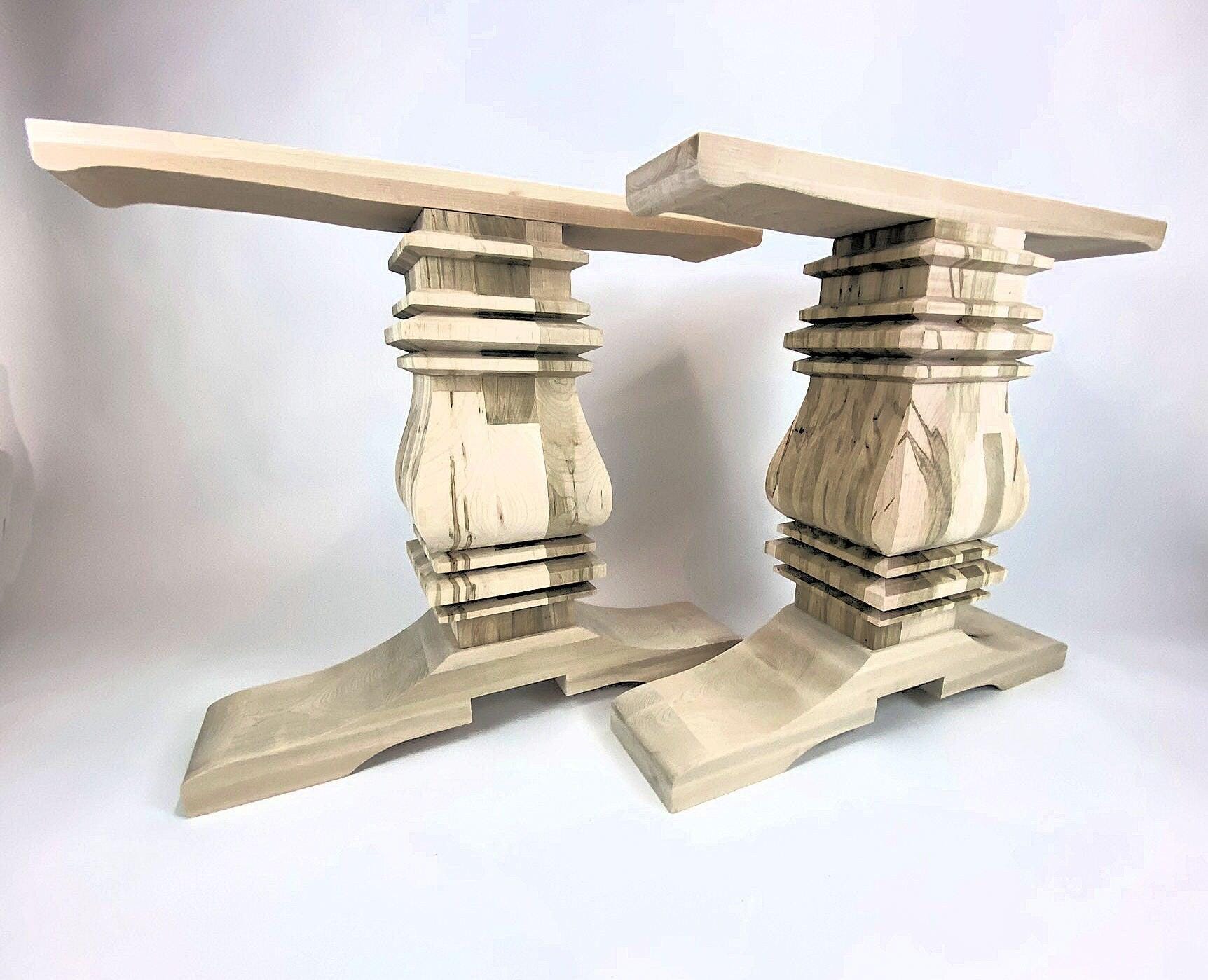 Wooden Trestle Table Leg Pair Chunky Trestle Base - Etsy