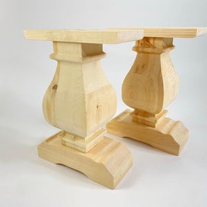 Wooden Square Turned Bench Leg/base Pair - Pinwheel - Etsy