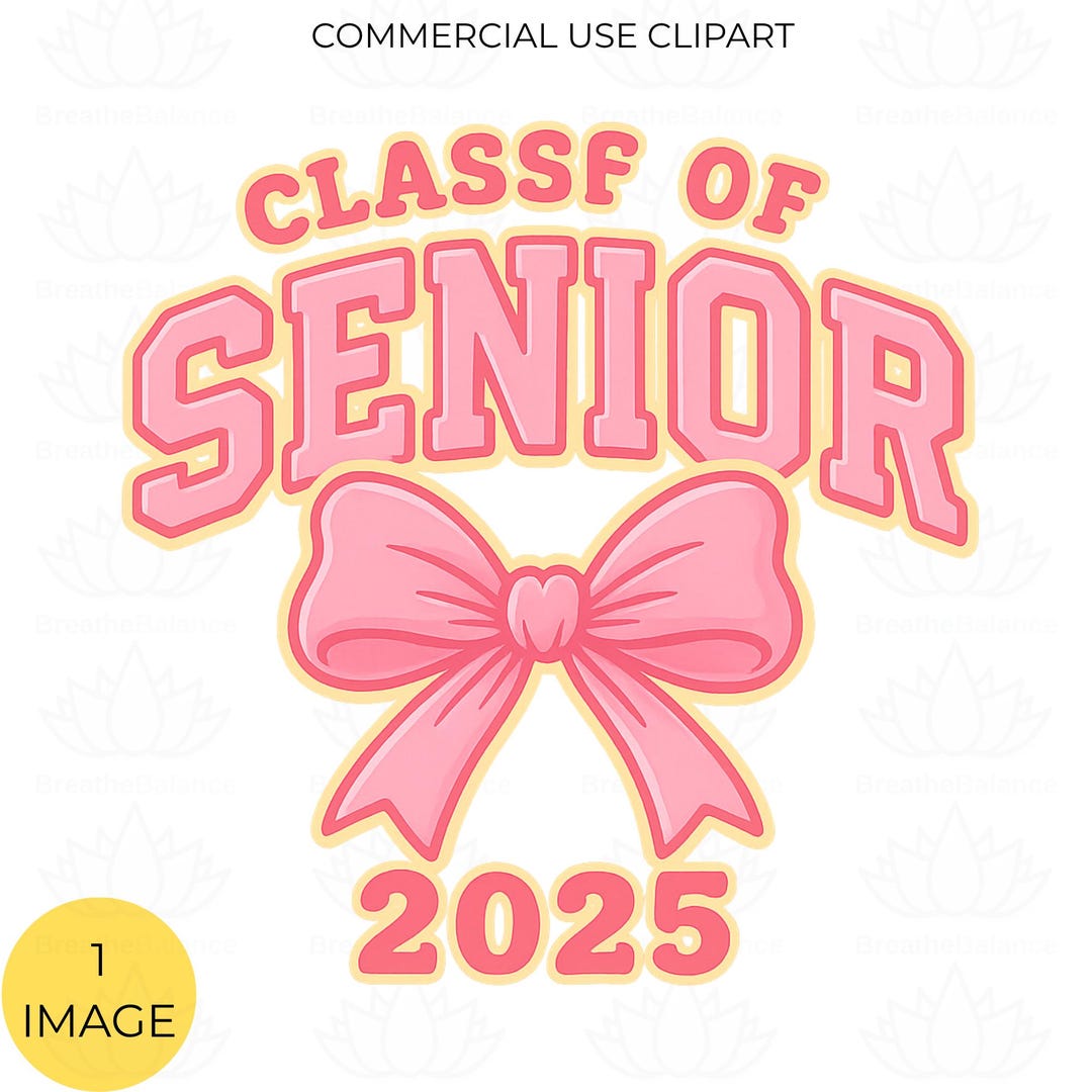 Coquette Senior Class of 2025 PNG, Pink Bow Graduation Design, High ...