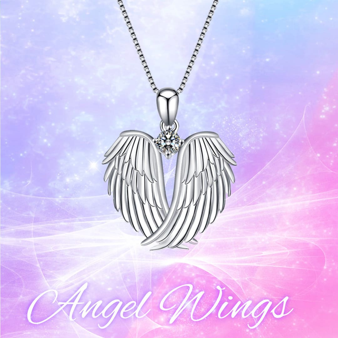 Angel Wings Necklace Guardian Angel Wing Memorial Necklace Custom ...
