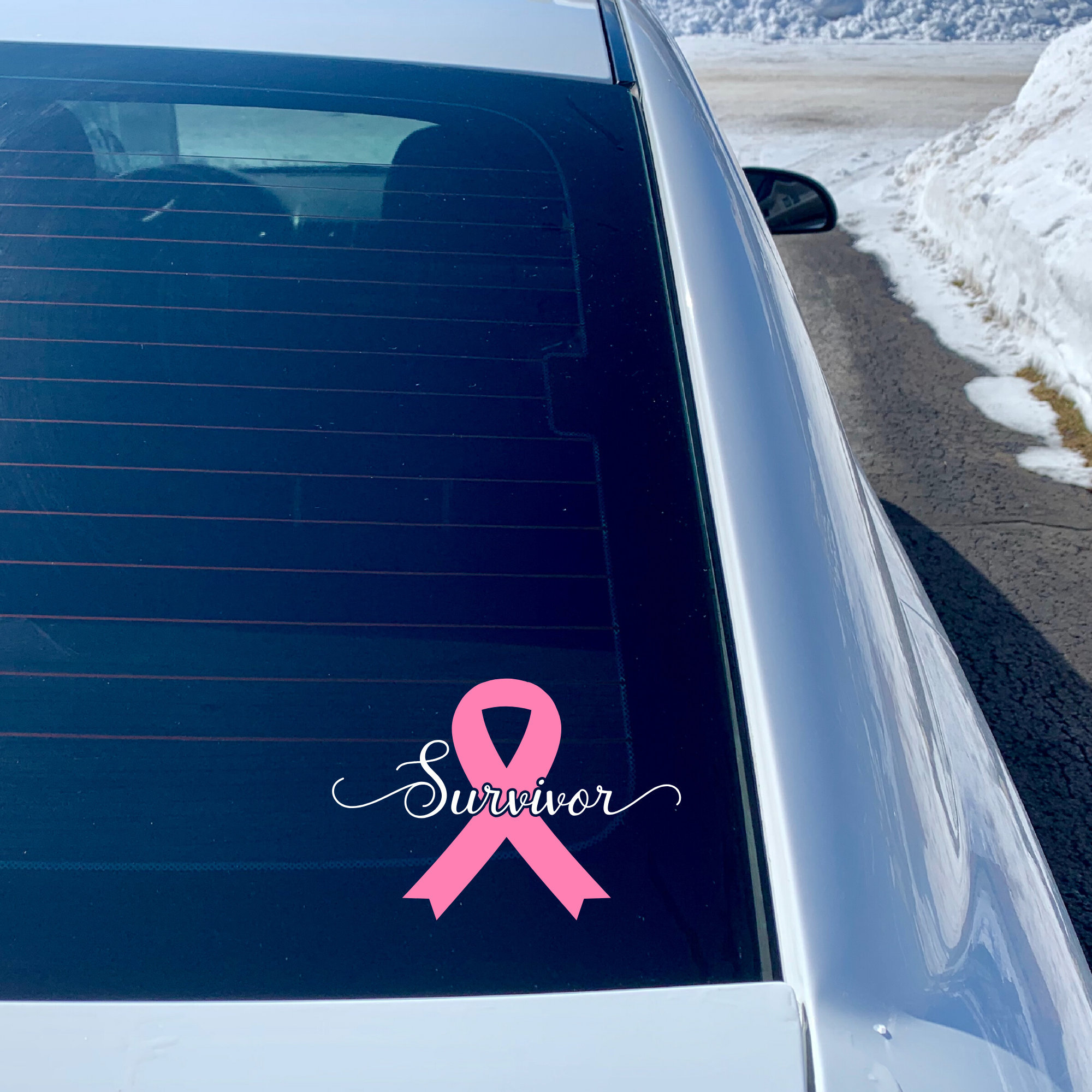 Breast Cancer Pink Survivor Ribbon Car Decal/ Bumper Sticker - Etsy Norway