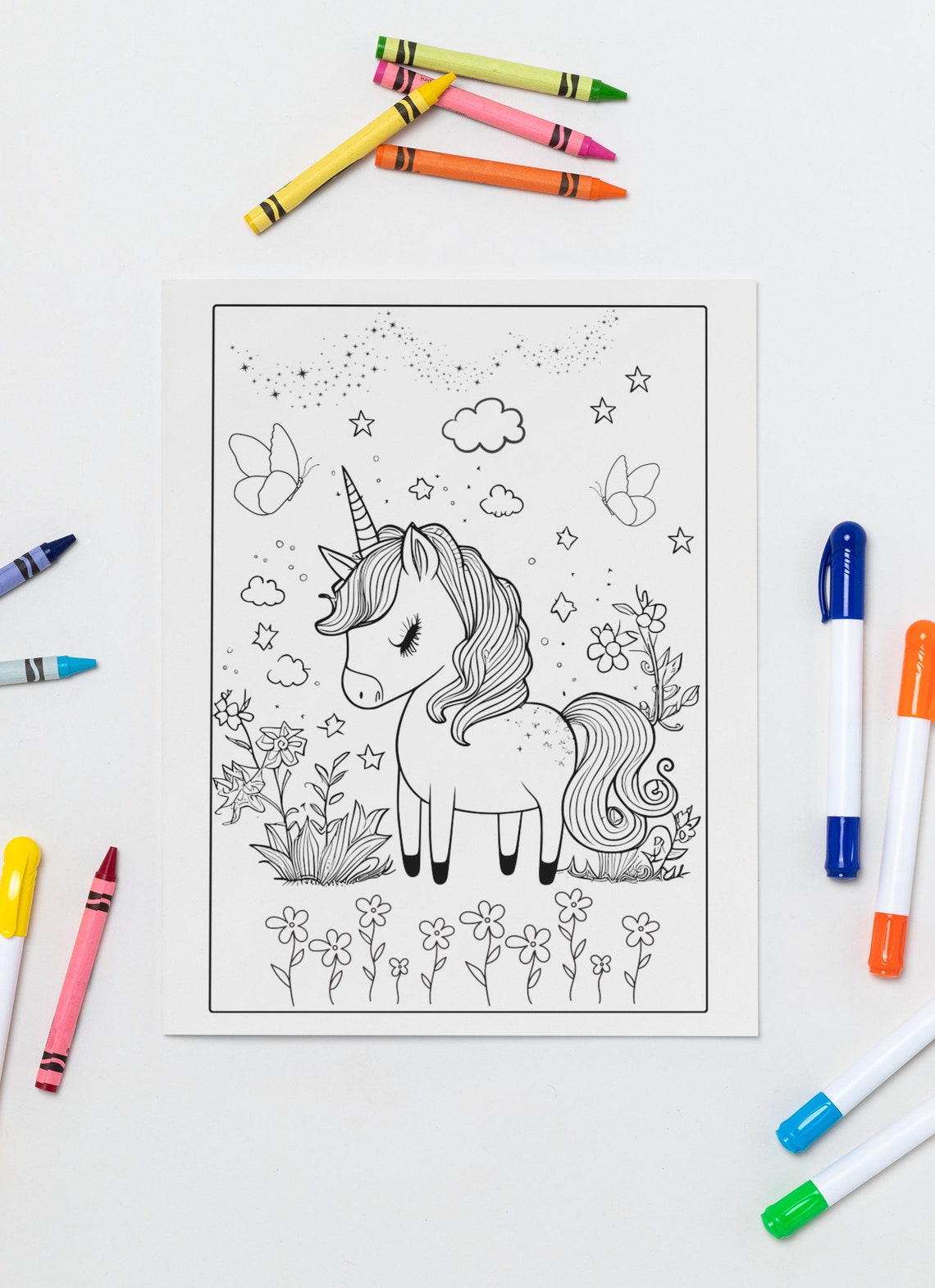 Unicorn Coloring Pages PDF, Digital Girls Coloring Pages, Digital ...