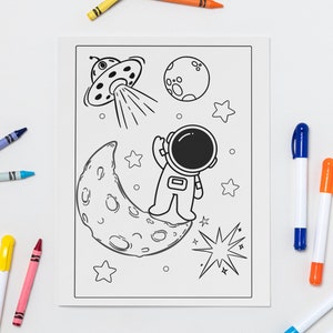Space Coloring Pages PDF for Kids, Digital Space Coloring Pages ...