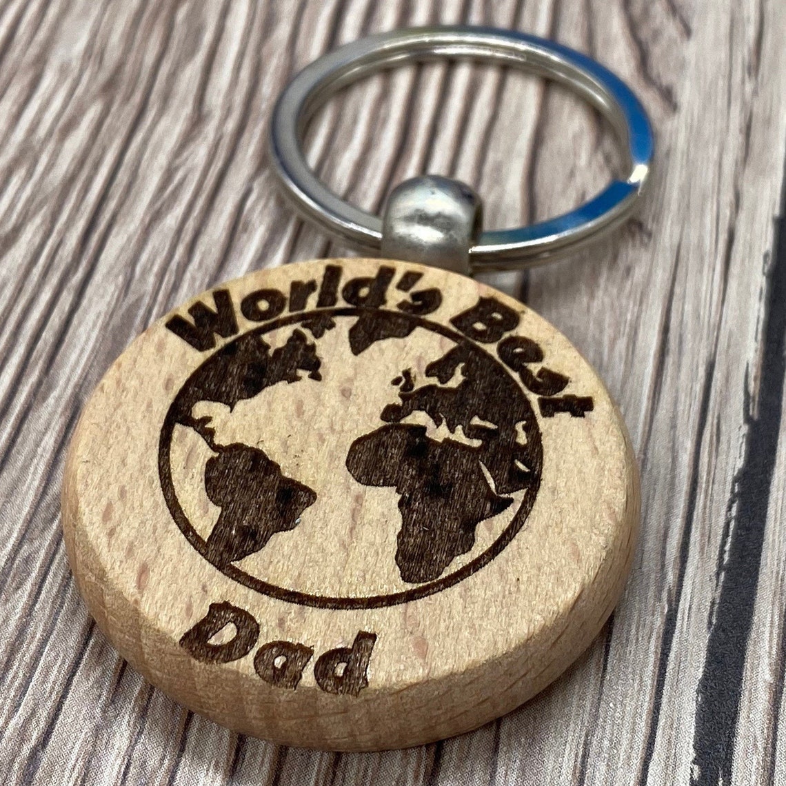 Worlds Best Dad Wooden Keyring, Personalised, Fathers Day Gift - Etsy