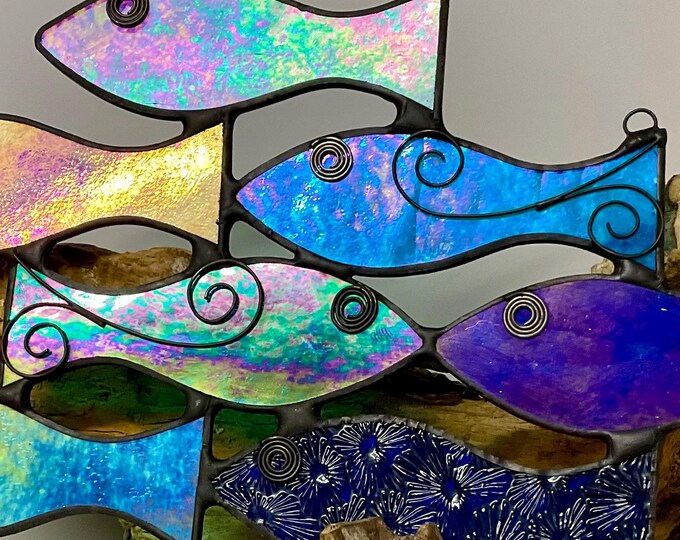 Stained Glass Fish Suncatcher • Glass Fish • Fish Gift • Window Hanging ...