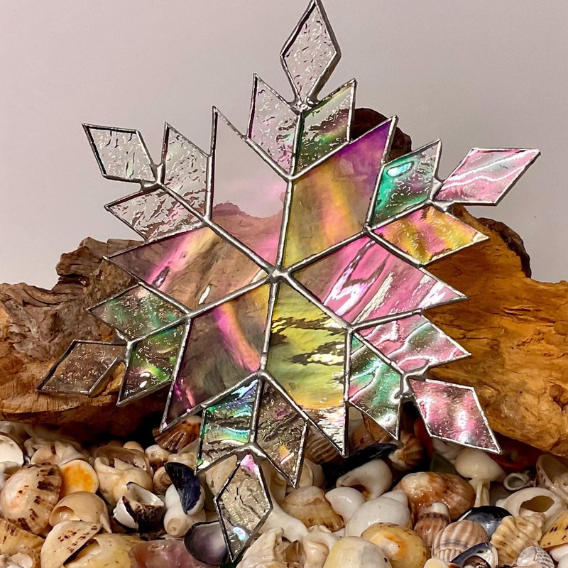 Stained Glass Snowflakes - Etsy