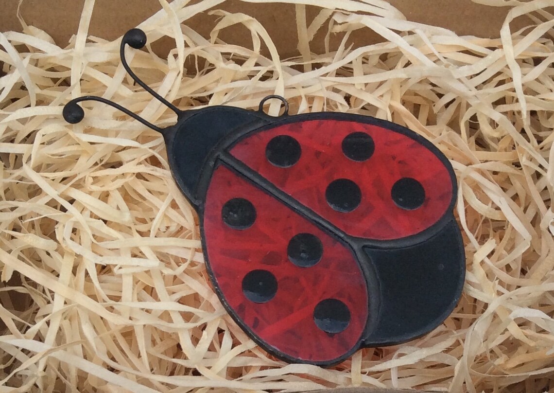 Stained Glass Ladybird Suncatcher Stained Glass Ladybug | Etsy