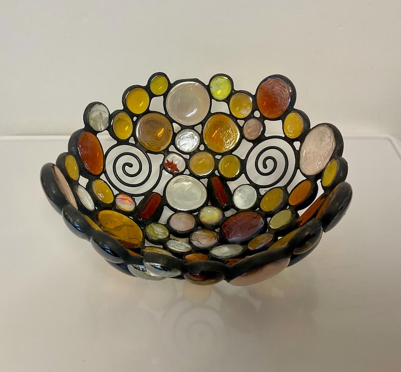 Handmade Amber Stained Glass Candle Holder - Etsy