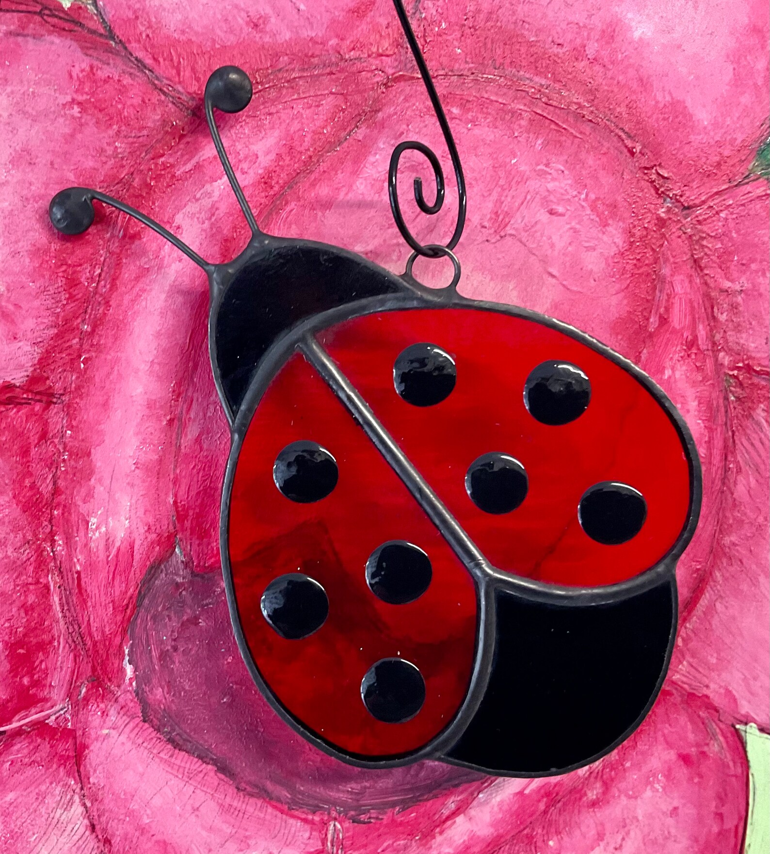 Stained Glass Ladybird Suncatcher • Handmade Window Hanging - Etsy UK