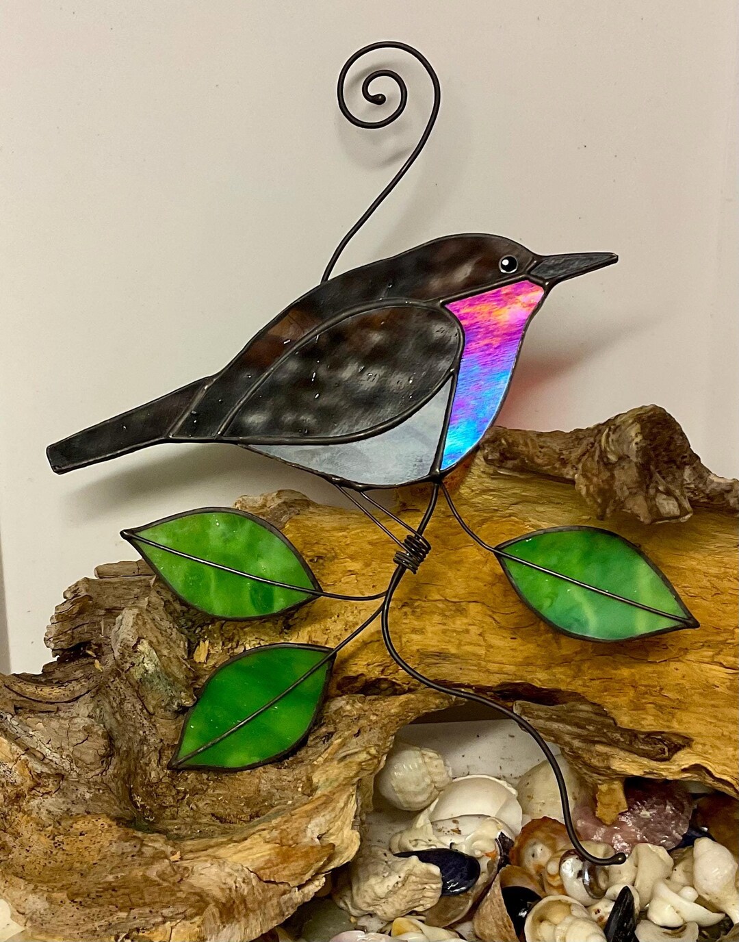Stained Glass Robin Suncatcher Robin Suncatcher Robin Gift Glass Robin ...