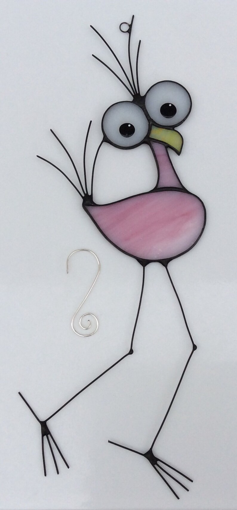 Stained Glass Flamingo Suncatcher Handcrafted Crazy Bird Glass | Etsy