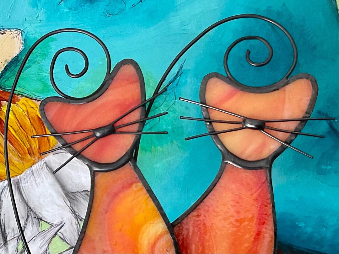 Stained Glass Cat Suncatcher Orange Cat Ginger Cat Cat Lover T Window Hanging Cat Glass Cat