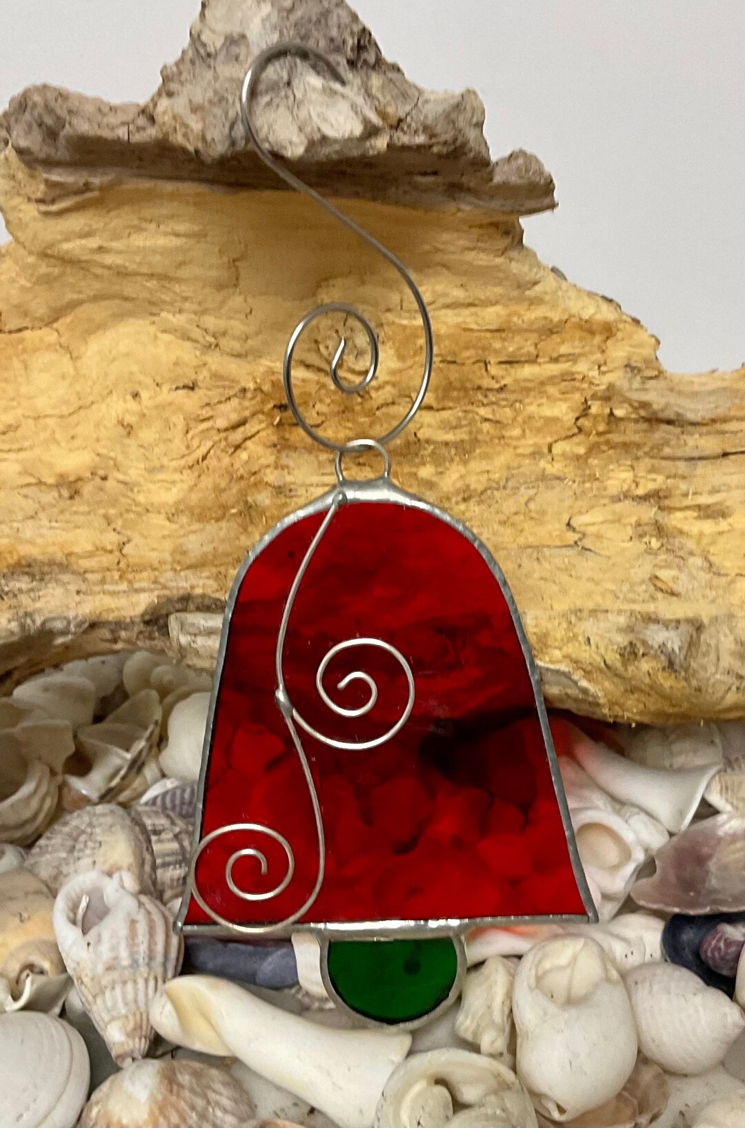 Stained Glass Bell Suncatcher • Stained Glass Christmas Tree Decoration ...