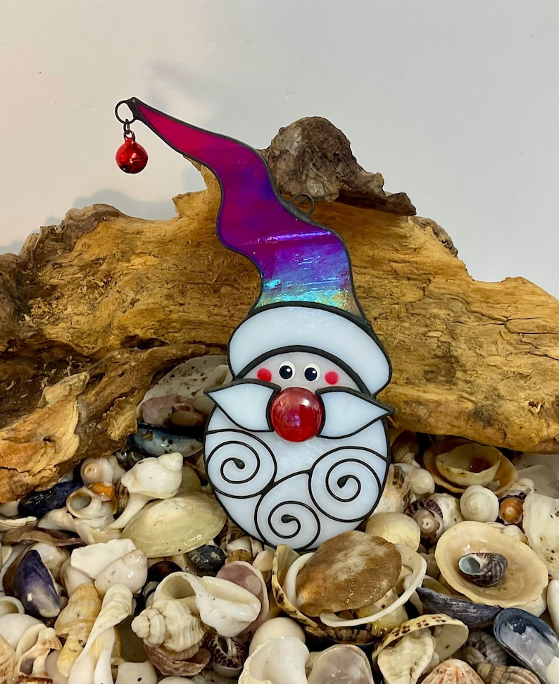 Handmade Christmas Tree Decoration • Stained Glass Father Christmas ...