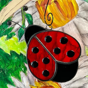 Stained Glass Ladybird Suncatcher • Handmade Window Hanging - Etsy UK