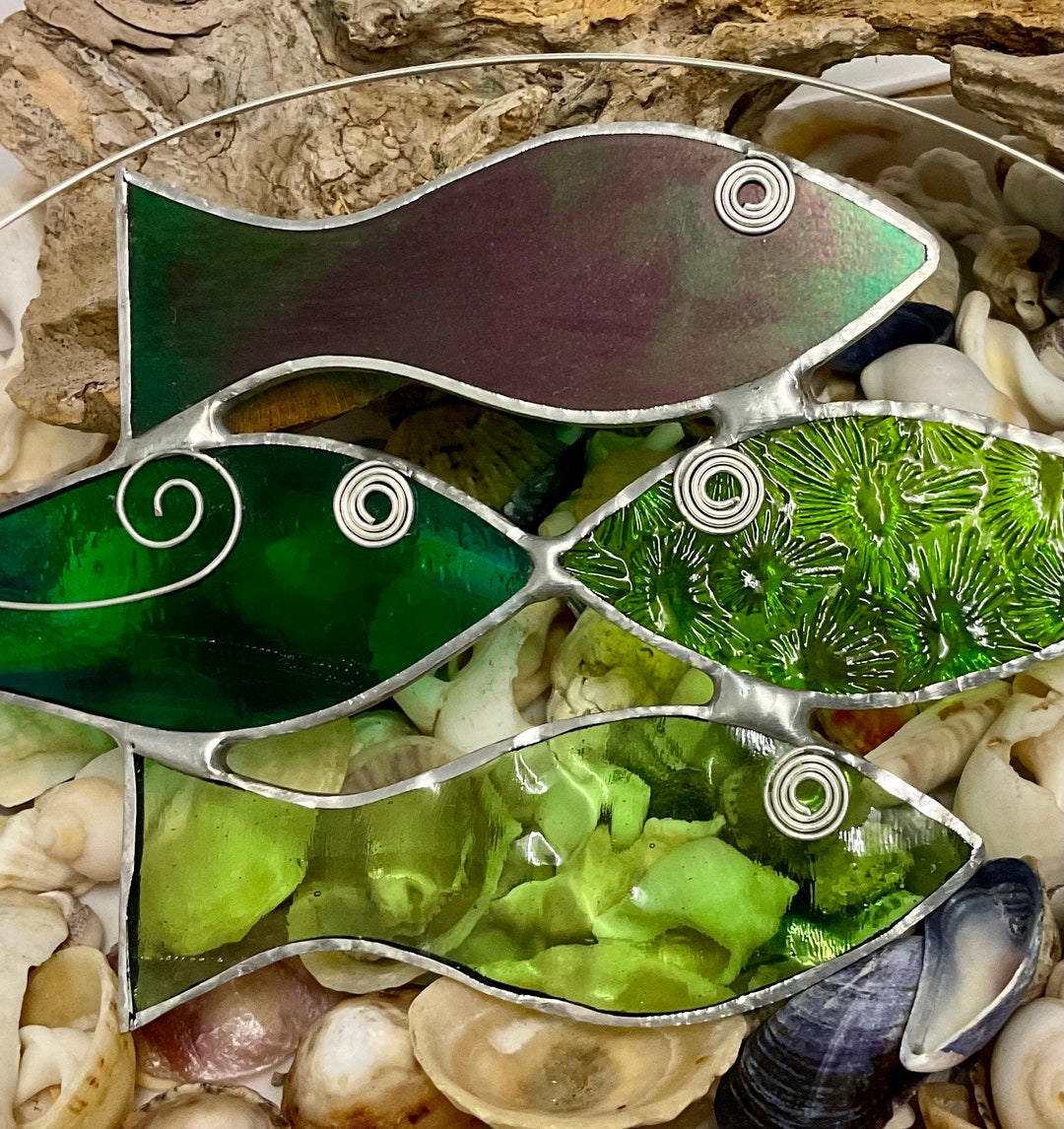 Stained Glass Fish Suncatcher Fish Suncatcher Fish Gift Window Hanging ...