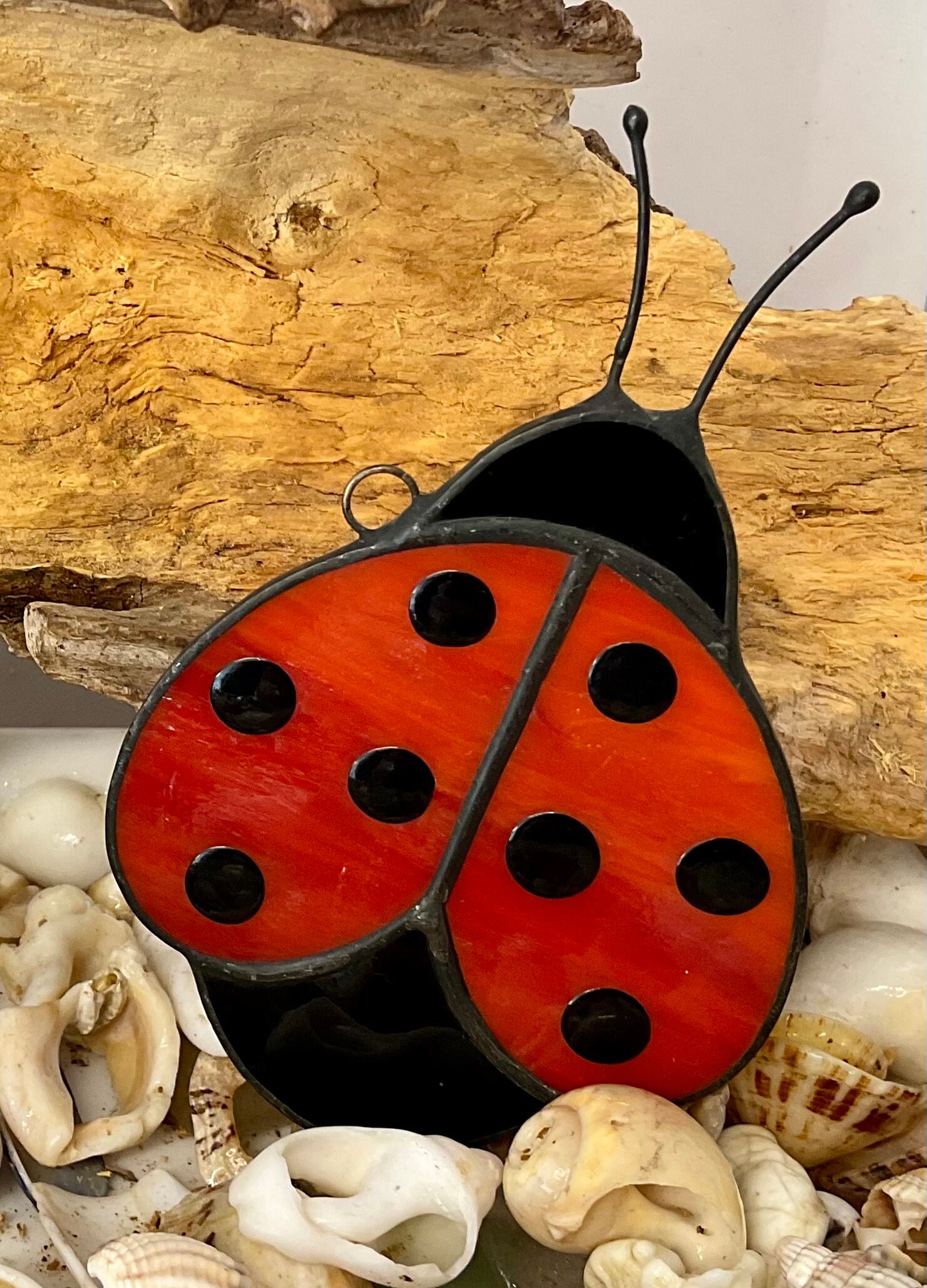 Stained Glass Ladybird Suncatcher • Handmade Window Hanging - Etsy UK