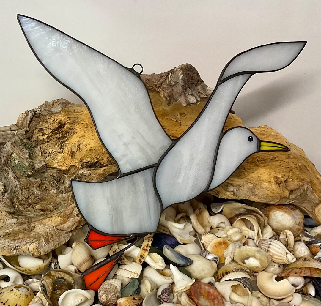 Stained Glass Seagull Suncatcher Seagull Suncatcher Window Hanging ...