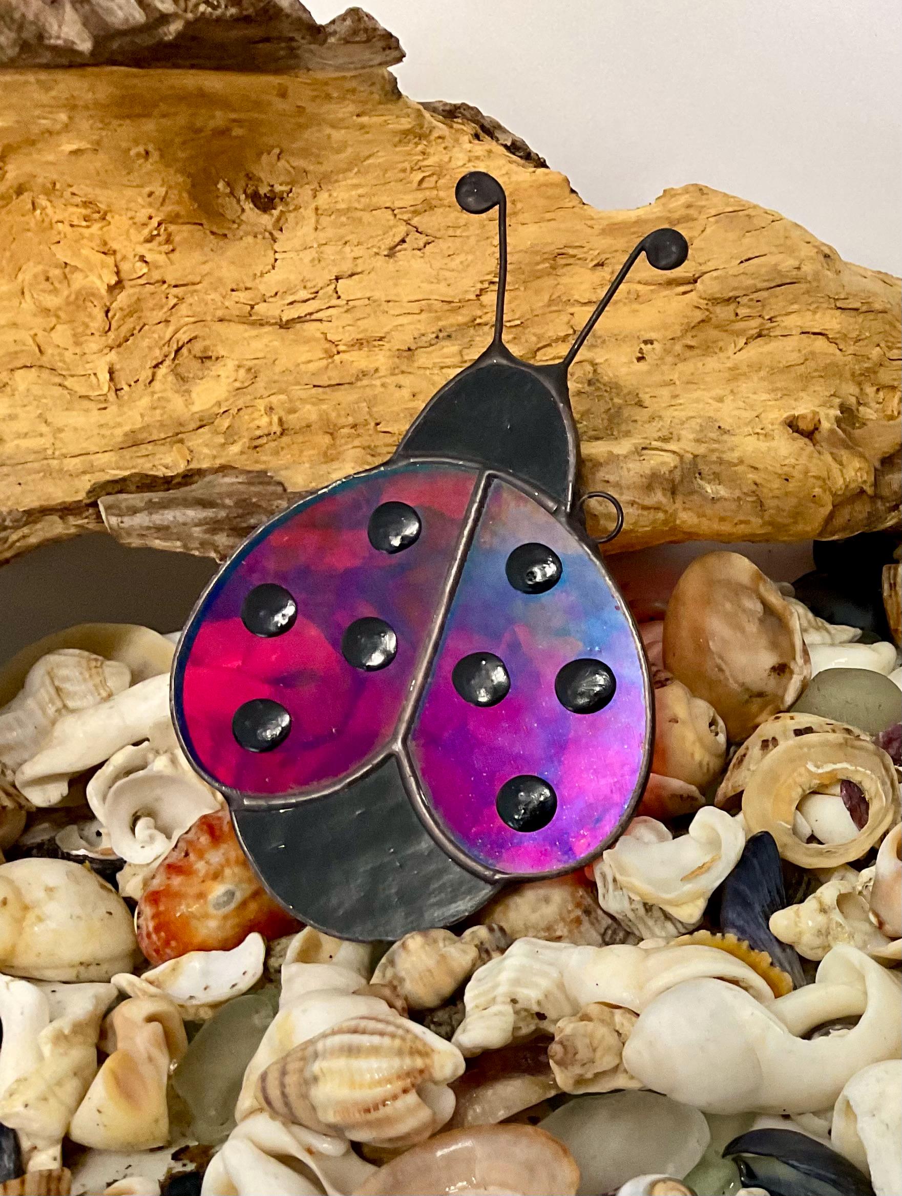Stained Glass Ladybird Suncatcher • Handmade Window Hanging - Etsy UK