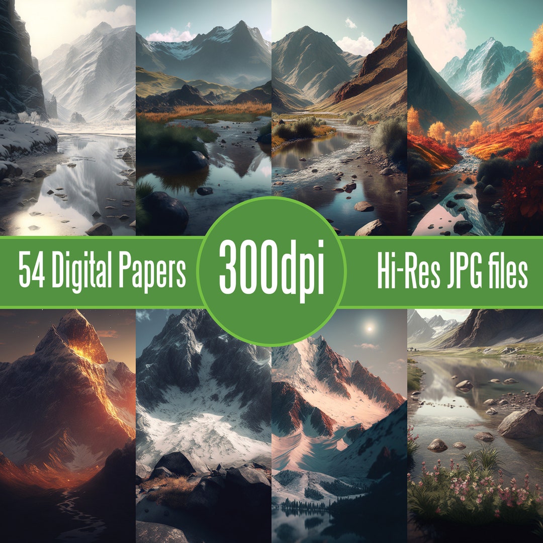Nature | Mountains and Valleys Big Bundle | Photo Backgrounds | Digital ...