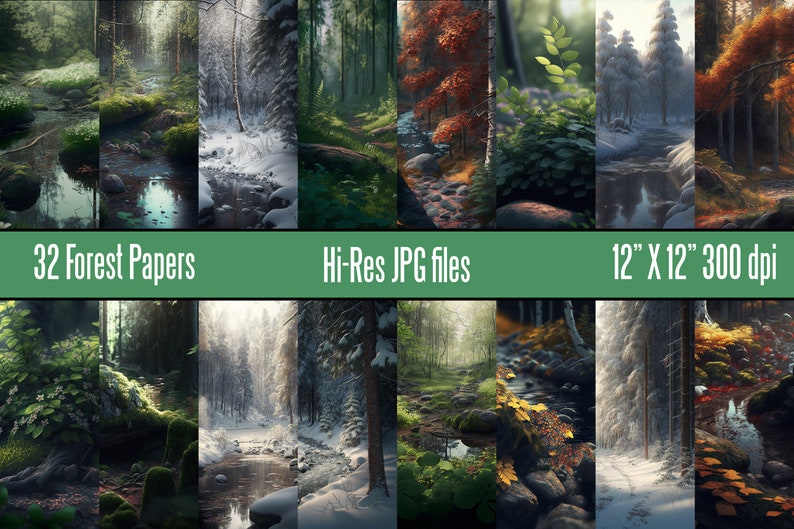 Forest Bundle | Digital Papers | Scrapbooking | Digital Download | High ...